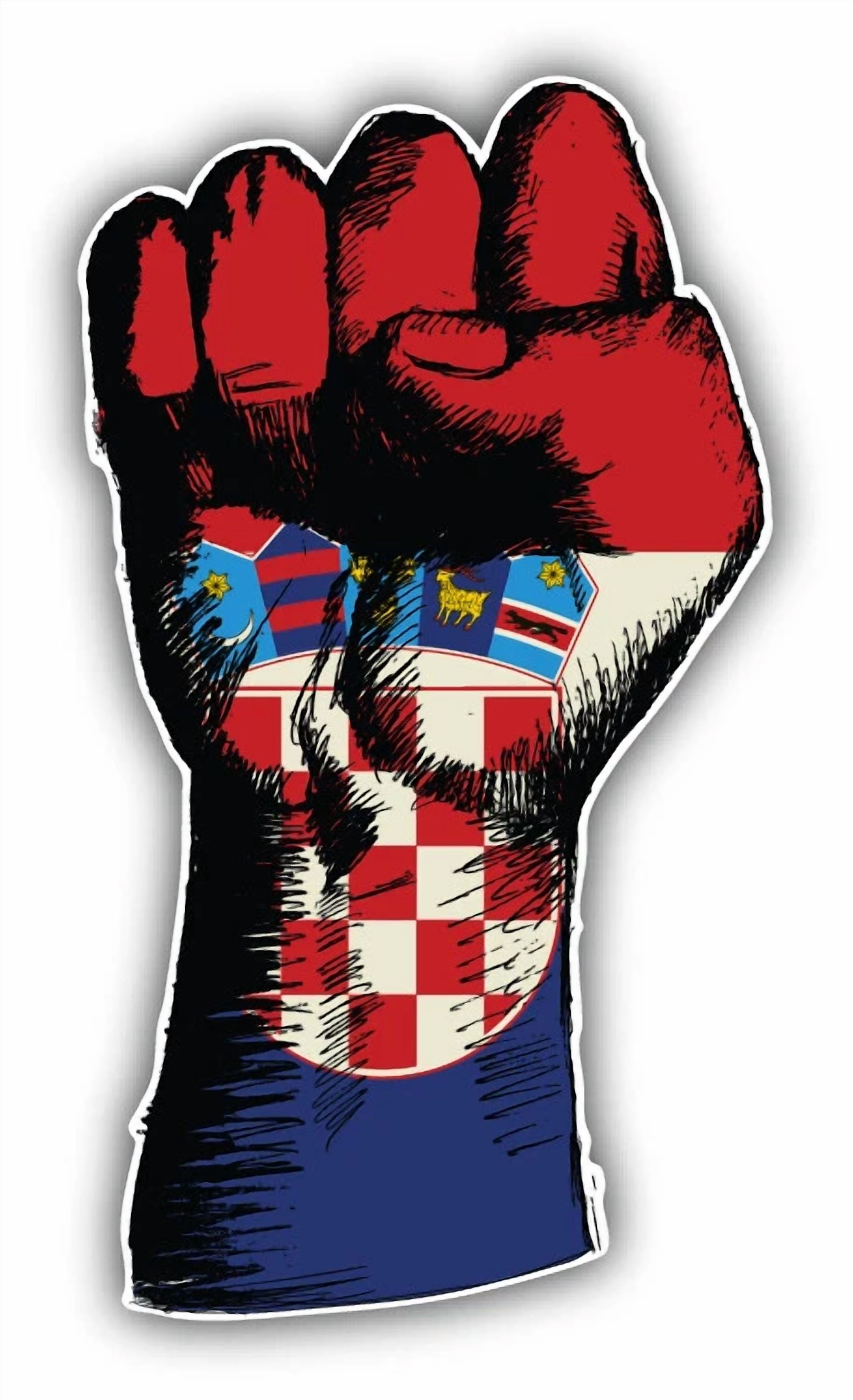 DOPASTICKER Croatia Flag Hand Sketch Car Bumper Sticker Decal ...