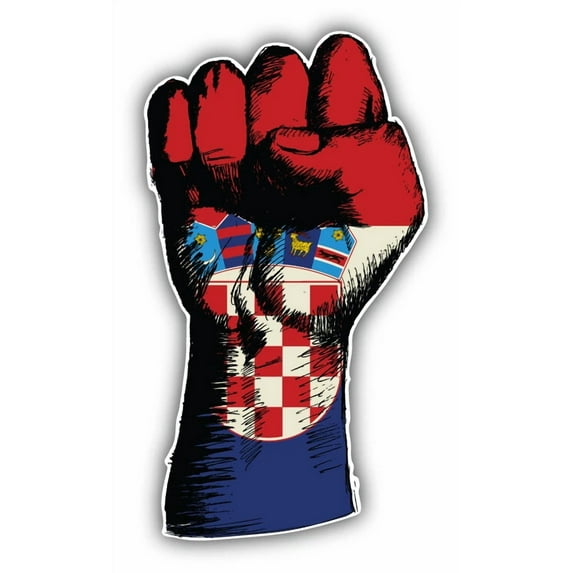 DOPASTICKER Croatia Flag Hand Sketch Car Bumper Sticker Decal ...
