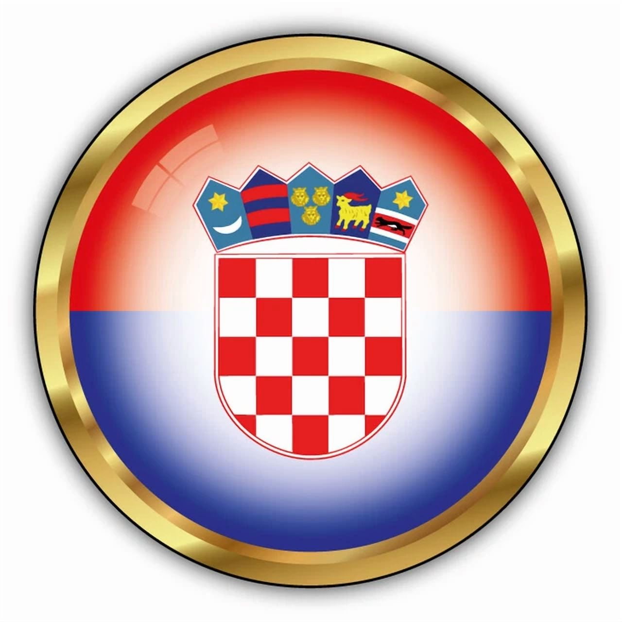 DOPASTICKER Croatia Gold Flag Sticker Decal Phone Decal Water Bottle ...
