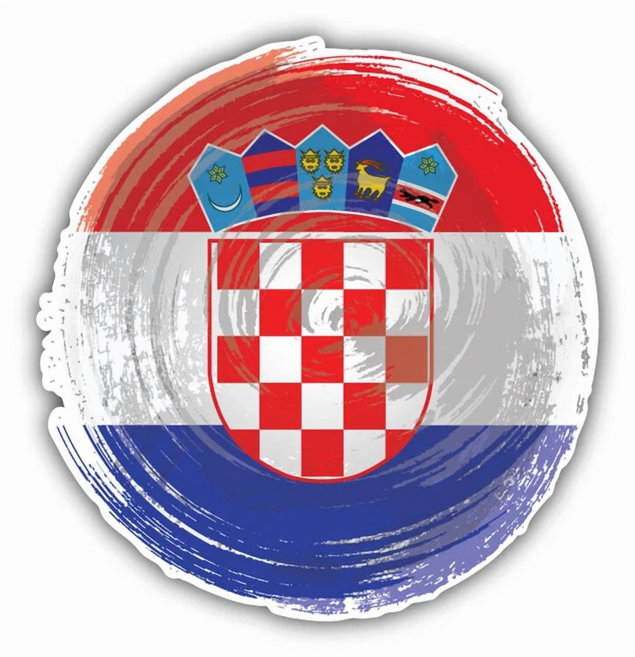 DOPASTICKER Croatia Grunge Flag Sticker Decal Phone Decal Water Bottle ...