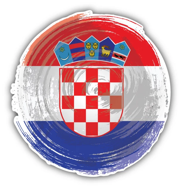 DOPASTICKER Croatia Grunge Flag Sticker Decal Phone Decal Water Bottle ...