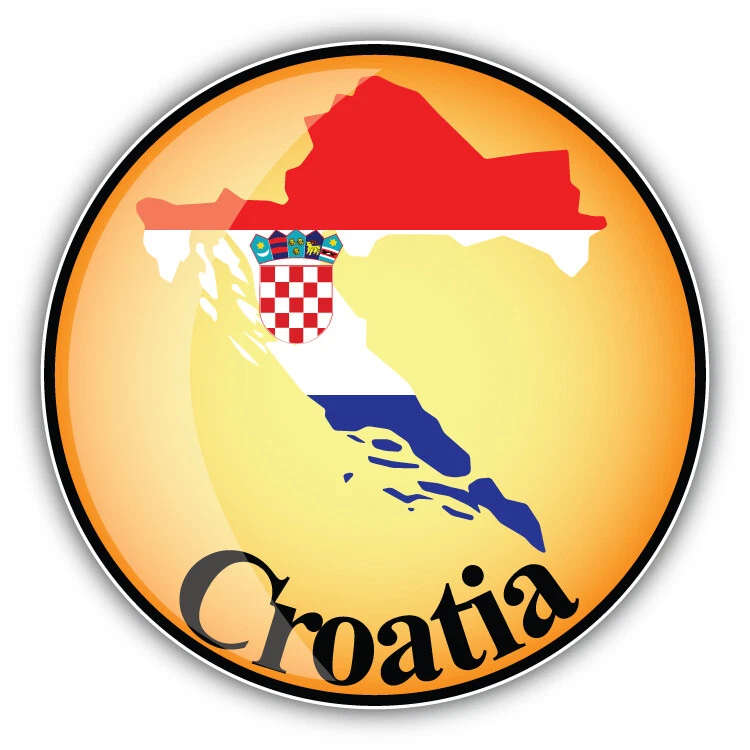 DOPASTICKER Croatia Map Flag Label Car Bumper Sticker Decal Gift You ...