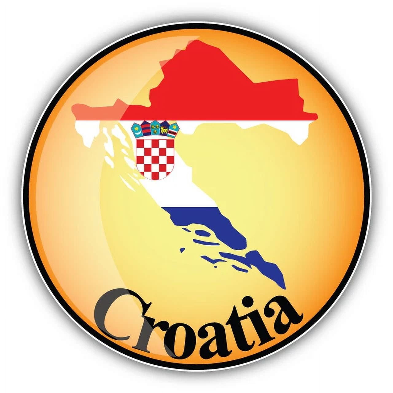 DOPASTICKER Croatia Map Flag Label Car Sticker Phone Water Bottle ...