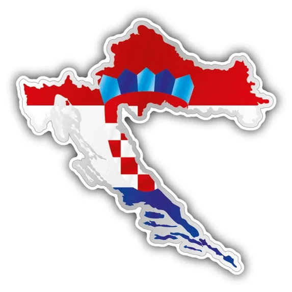 DOPASTICKER Croatia Map Flag Sticker Decal Phone Decal Water Bottle ...