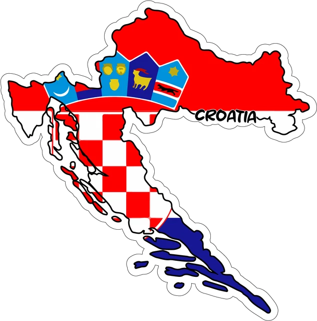 DOPASTICKER Croatia Map Flag Sticker Decal Phone Decal Water Bottle ...
