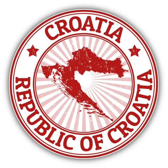 DOPASTICKER Croatia Map Stamp Sticker Decal Phone Decal Water Bottle ...