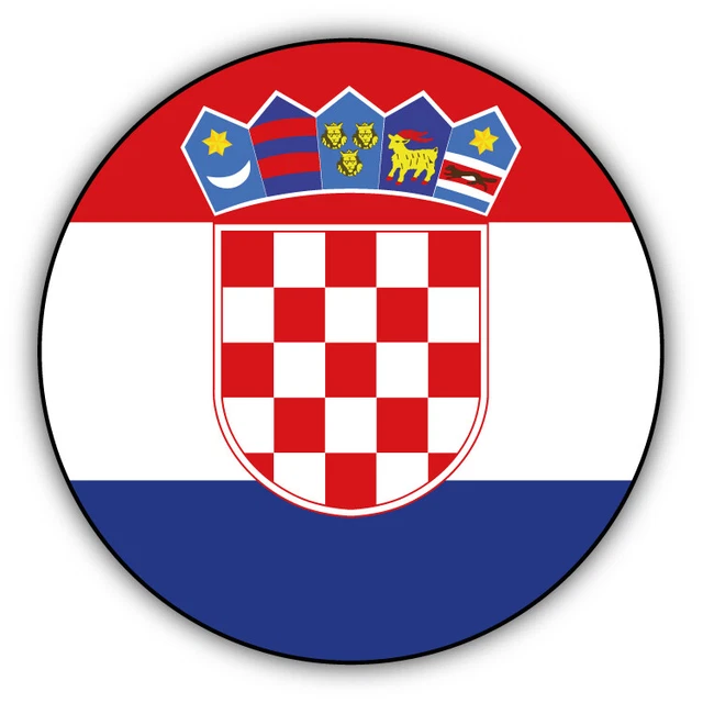 DOPASTICKER Croatia Round Flag Sticker Decal Phone Decal Water Bottle ...
