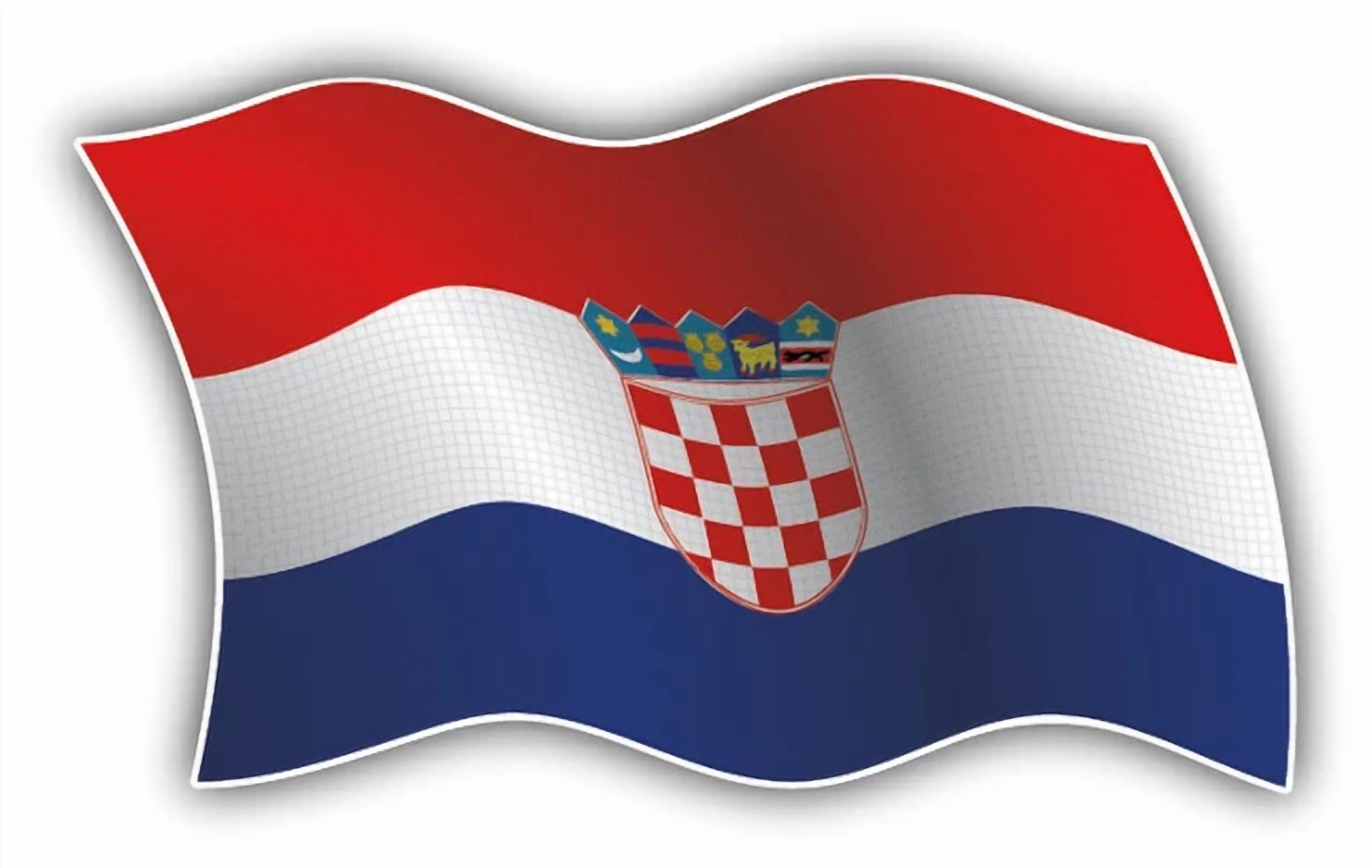 DOPASTICKER Croatia Wavy Flag Sticker Decal Phone Decal Water Bottle ...