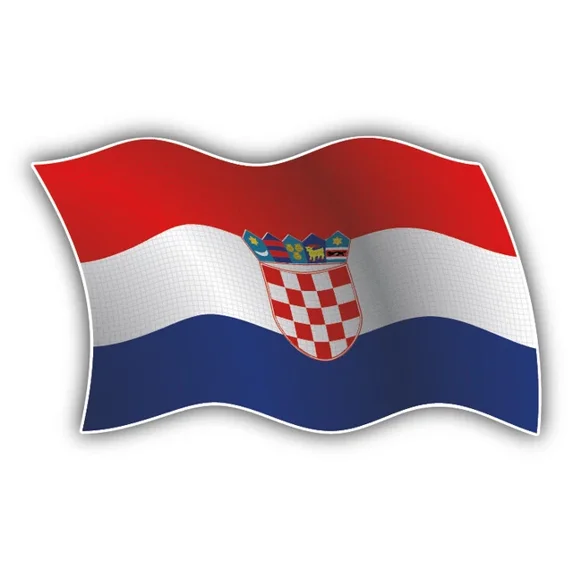 DOPASTICKER Croatia Wavy Flag Sticker Decal Phone Decal Water Bottle ...