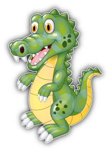 DOPASTICKER Crocodile Cartoon Sticker Decal Phone Decal Water Bottle ...