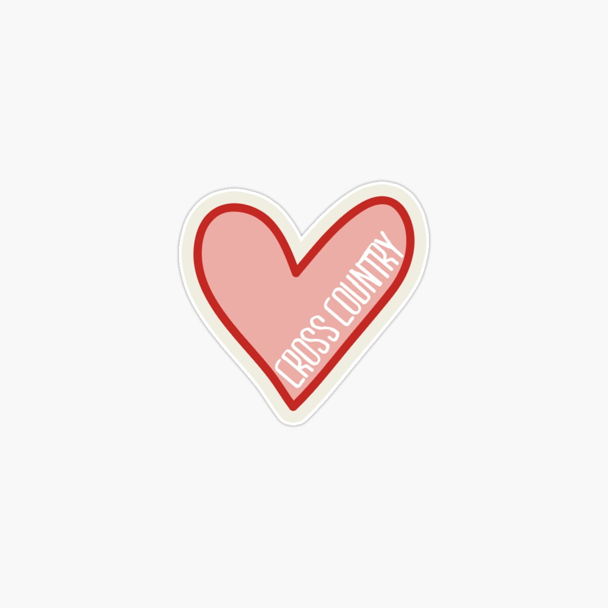 DOPASTICKER Cross Country Heart Sticker, Phone Sticker Water Bottle ...