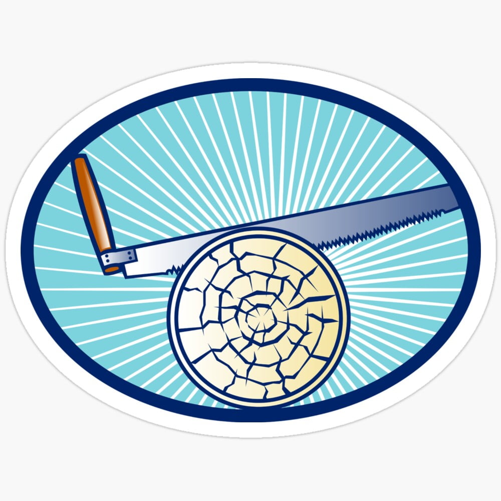 DOPASTICKER Cross-Cut Saw Cutting Log Wood Retro Sticker Phone Decal ...
