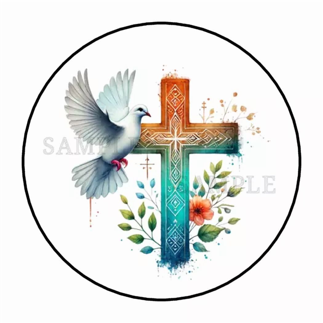 DOPASTICKER Cross Dove Stickers Favors Gift You - Decorate Laptops ...