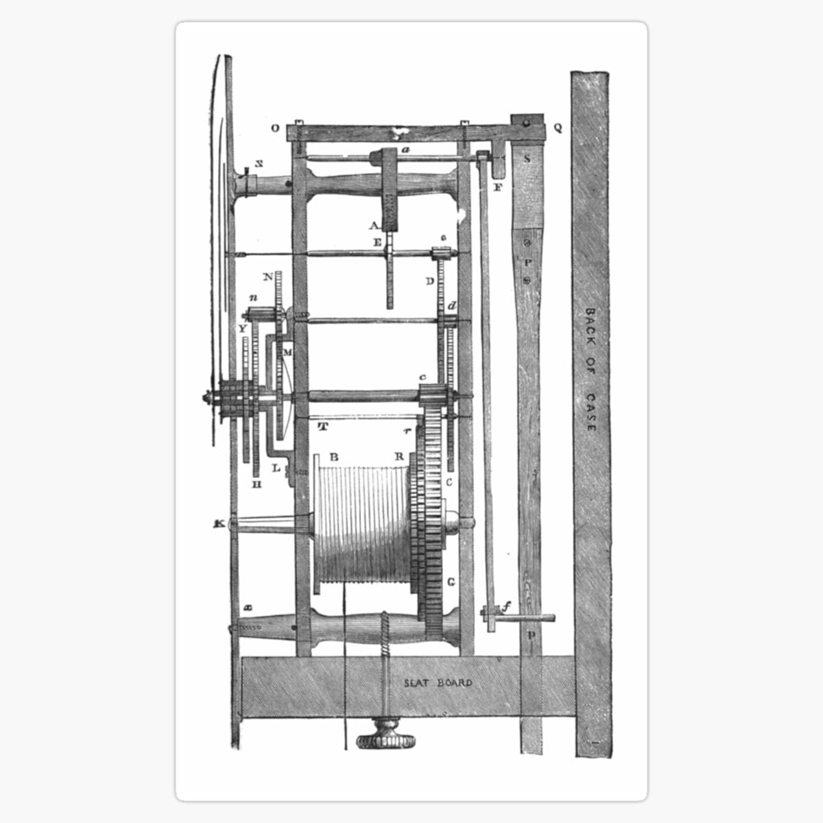 DOPASTICKER Cross Section Of English Longcase (Grandfather) Clock ...