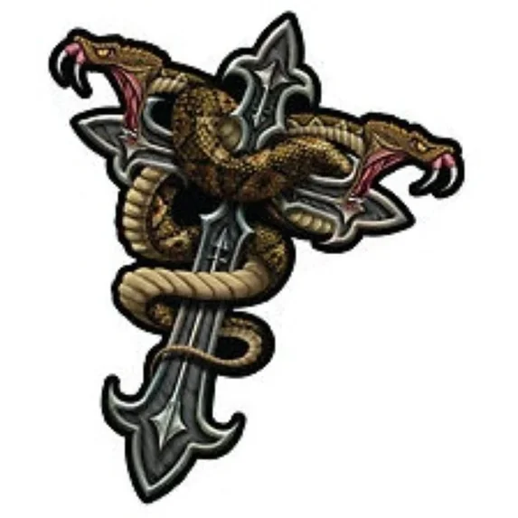DOPASTICKER Cross With Snake Sticker Laptop Sticker Phone Decal Water ...