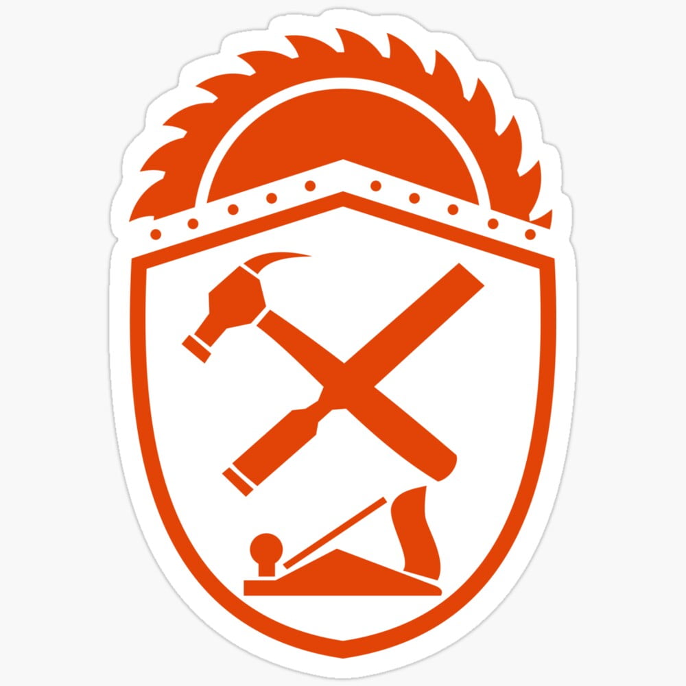 DOPASTICKER Crossed Hammer And Rasp Tools Crest Retro Sticker Phone ...