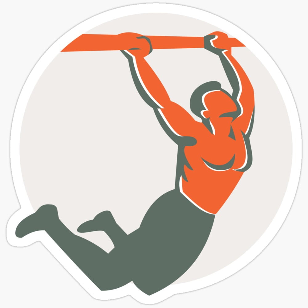 DOPASTICKER Crossfit Pull Up Bar Circle Retro Sticker Phone Decal Water ...