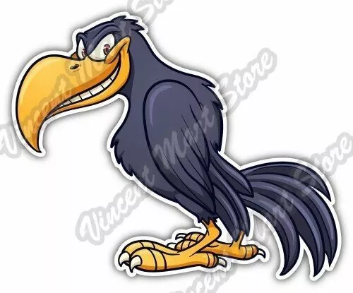 DOPASTICKER Crow Raven Bird Cartoon Smile Car Window Sticker Decal ...