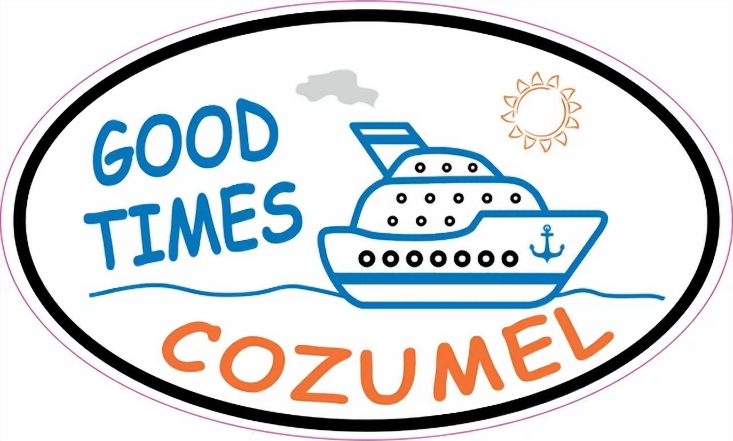 DOPASTICKER Cruise Ship Oval Cozumel Sticker Phone Sticker, Latop ...
