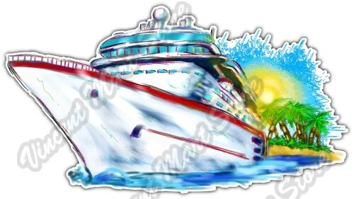 DOPASTICKER Cruise Ship Summer Ocean Beach Paradise Car Sticker Decal ...