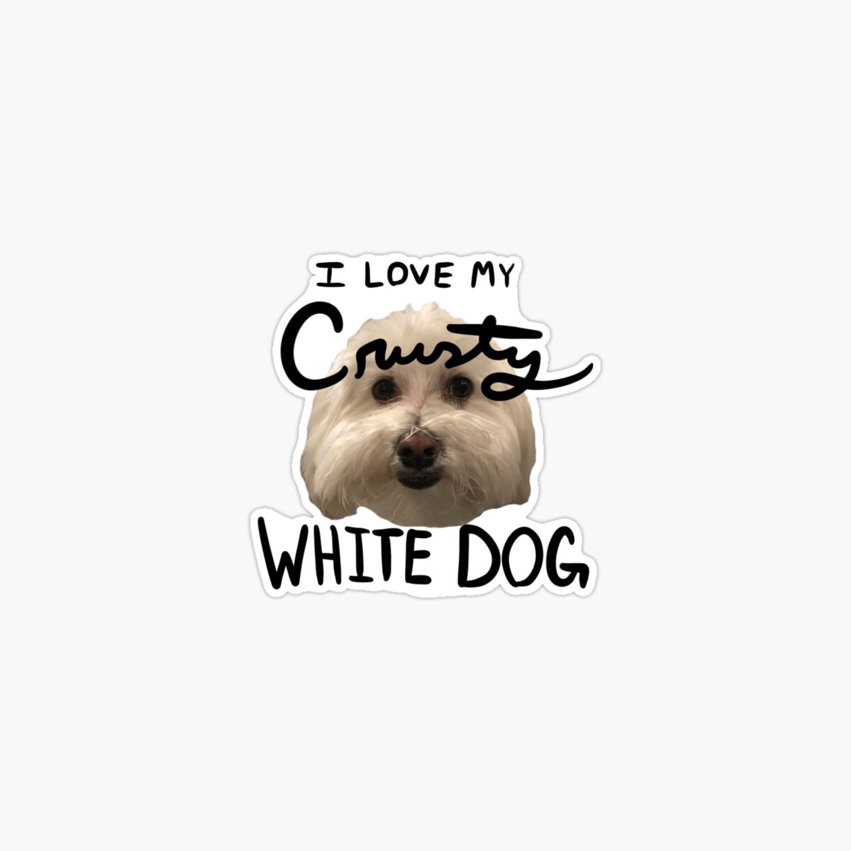 DOPASTICKER Crusty White Dog Sticker, Phone Sticker Car Stickers ...
