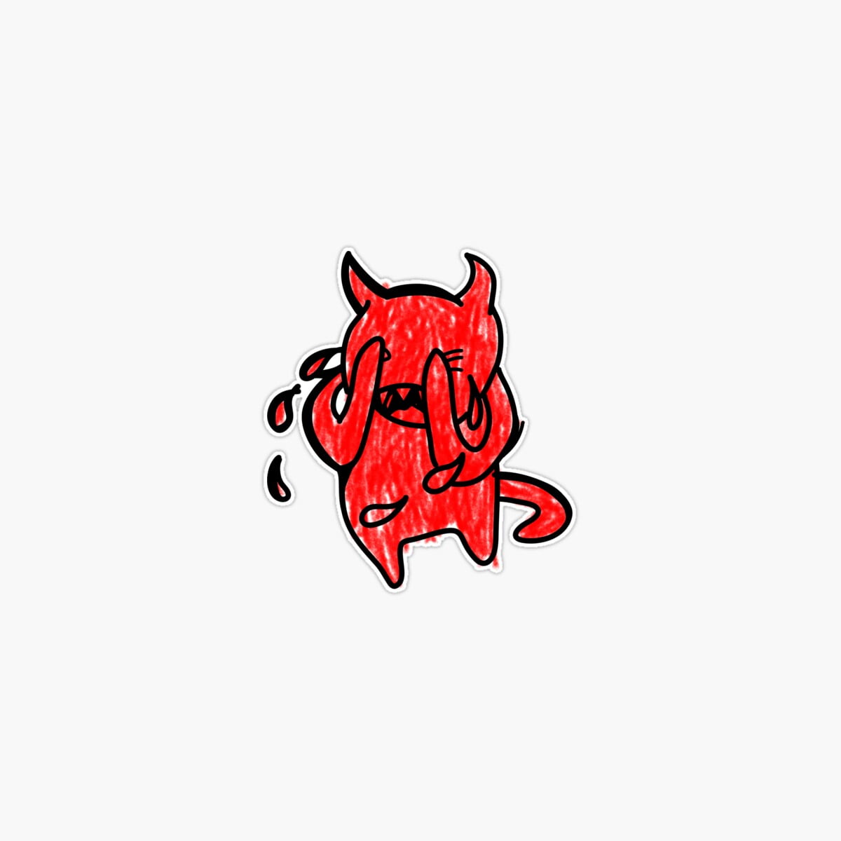 DOPASTICKER Crying Devil Sticker, Phone Sticker Water Bottle Sticker ...