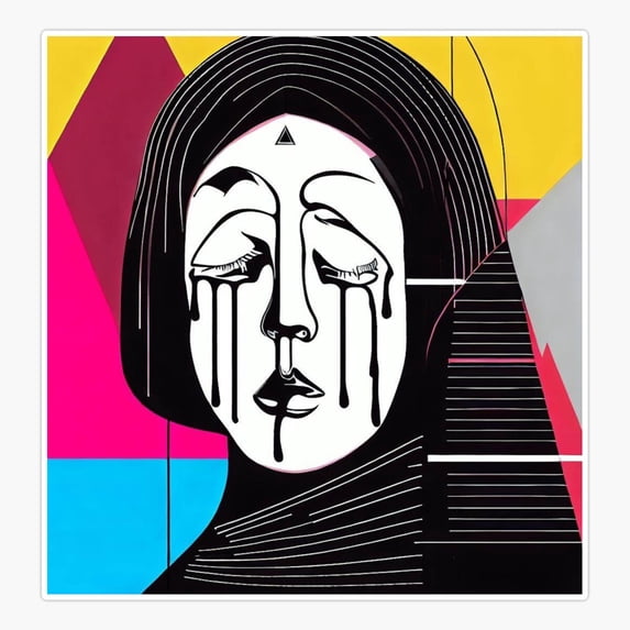 DOPASTICKER Crying Mess Sticker, Phone Sticker Water Bottle Sticker Car ...