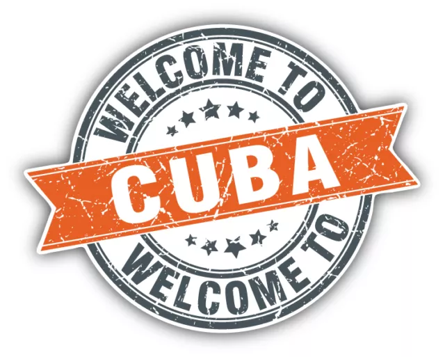 DOPASTICKER Cuba Grunge Welcome Stamp Sticker Decal Phone Decal Water ...