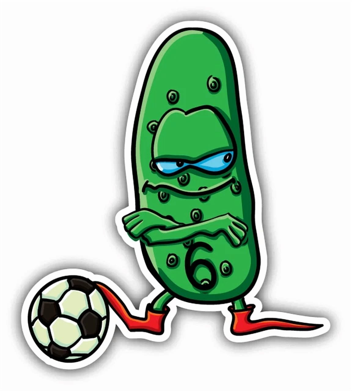 DOPASTICKER Cucumber Soccer Player Cartoon Sticker Decal Phone Decal ...