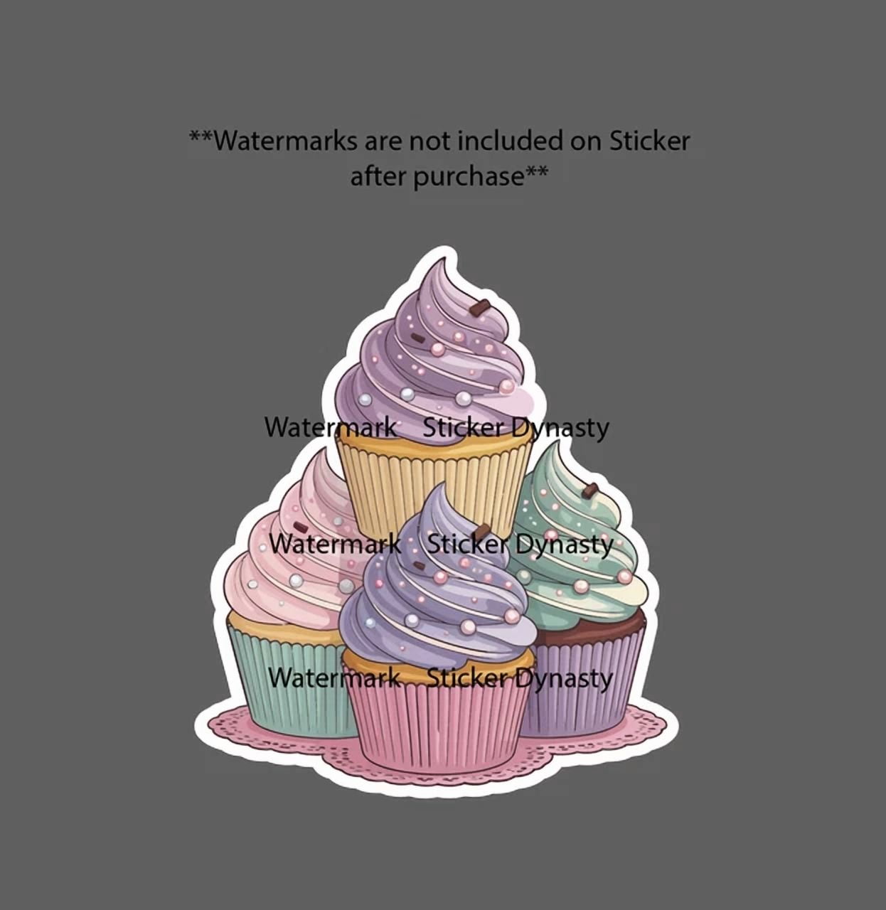 DOPASTICKER Cupcakes Sticker Frosting Dessert Sugar Food Sticker Phone ...