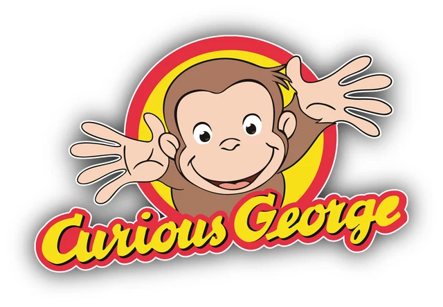 DOPASTICKER Curious George Cartoon Logo Sticker Decal Phone Decal Water ...
