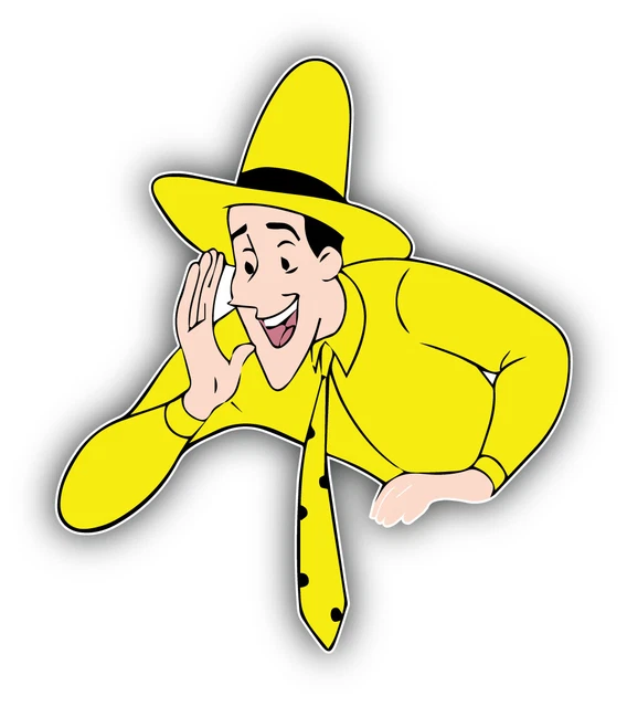 DOPASTICKER Curious George Cartoon Man Sticker Deca - Phone Decal Water ...