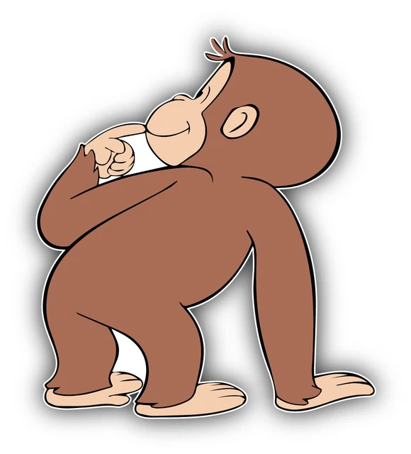 DOPASTICKER Curious George Cartoon Sticker Decal Phone Decal Water ...