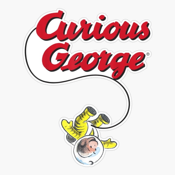 DOPASTICKER Curious George Space Explorer George Sticker, Phone Sticker ...