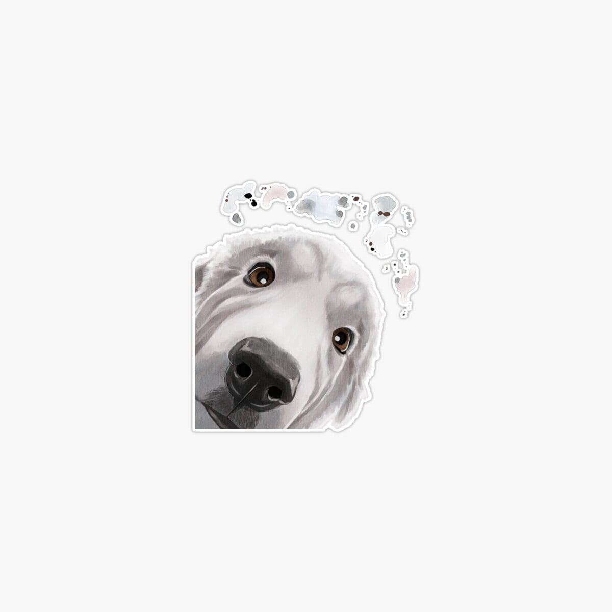 DOPASTICKER Curious Great Pyrenees Dog Sticker, Phone Sticker Car ...