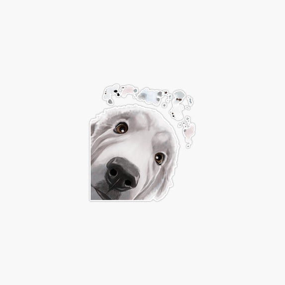 DOPASTICKER Curious Great Pyrenees Dog Sticker, Phone Sticker Car ...