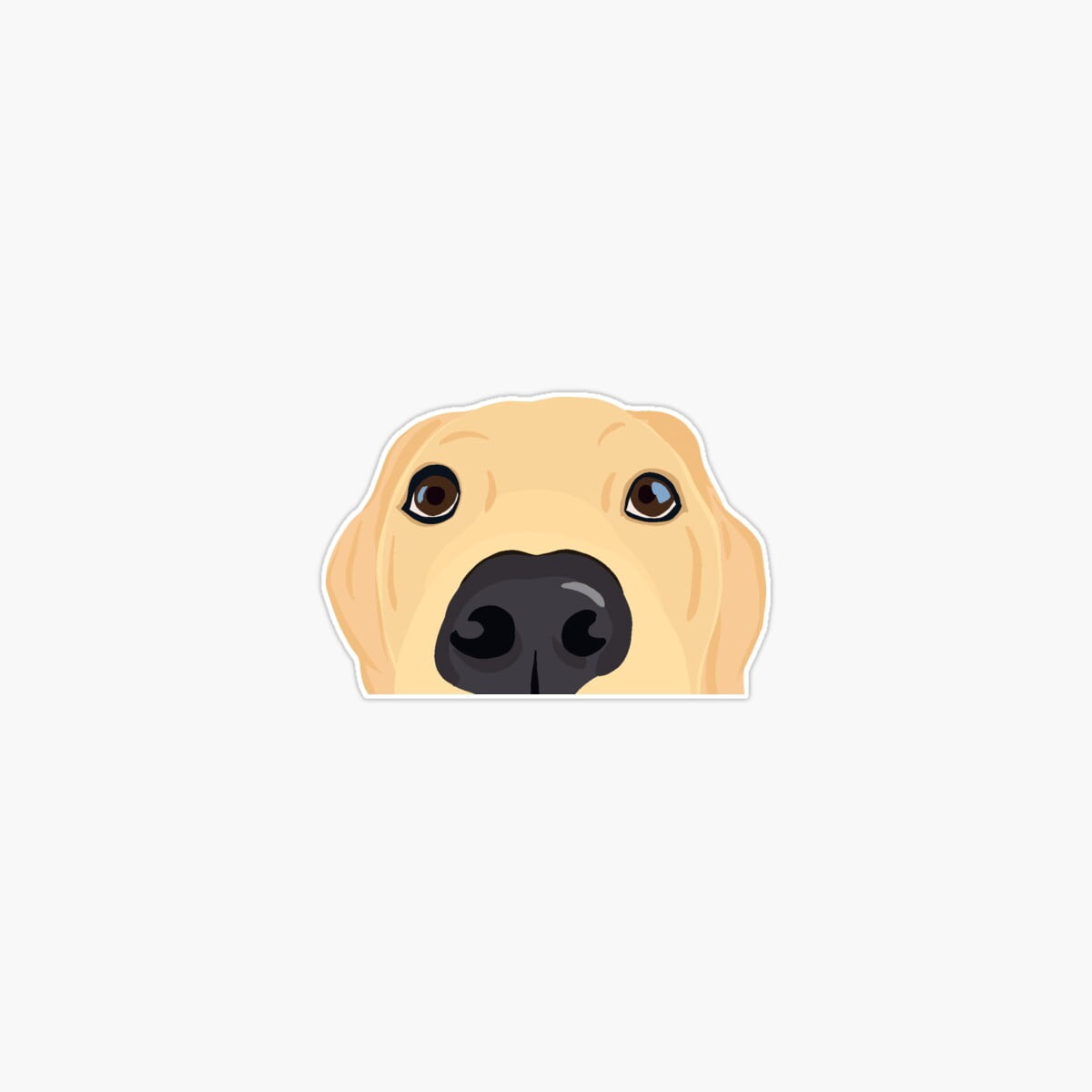 DOPASTICKER Curious Yellow Labrador Puppy Sticker, Phone Sticker Car ...
