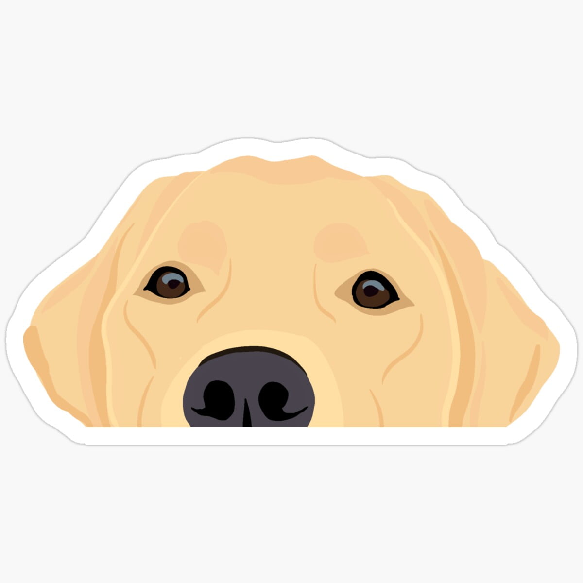 DOPASTICKER Curious Yellow Labrador Sticker, Waterproof Decal For Pet ...