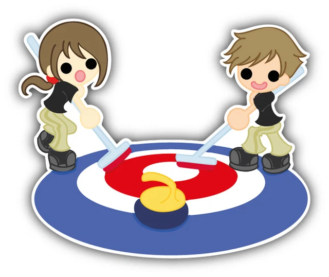 DOPASTICKER Curling Competition Cartoon Car Sticker Phone Decal Water ...