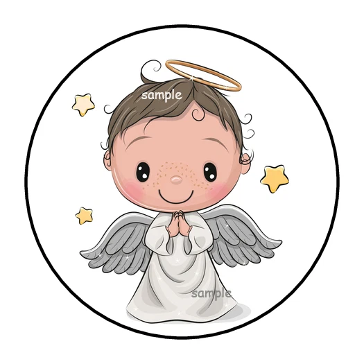DOPASTICKER Cute Angel Stickers Stars Boy Phone Decal Water Bottle ...