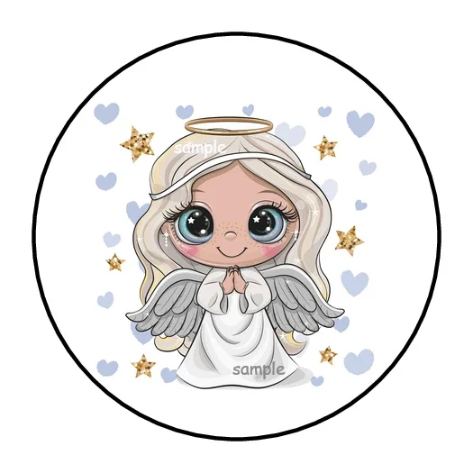 DOPASTICKER Cute Angel With Stars And Hearts Stickers Phone Decal Water ...