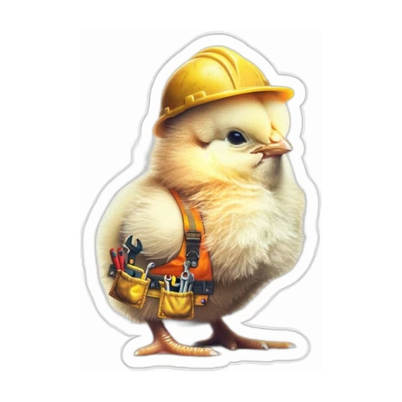 DOPASTICKER Cute Animal Sticker Baby Chick Construction Worker - Design ...