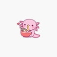 DOPASTICKER Cute Axolotl Loves Eating Japanese Ramen Noodles Sticker ...
