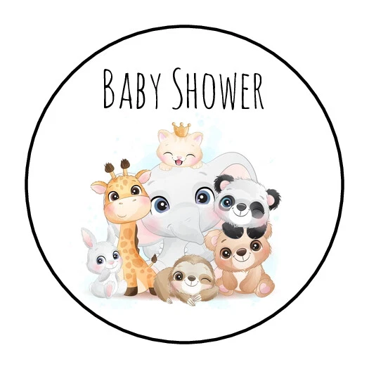 DOPASTICKER Cute Baby Animals Shower Stickers Boy Girl Phone Decal ...