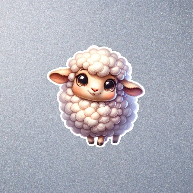 DOPASTICKER Cute Baby Sheep Car Sticker, Water Bottle, Laptop Phone ...