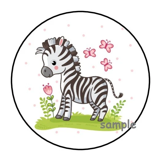 DOPASTICKER Cute Baby Zebra Stickers Butterflies Phone Decal Water ...