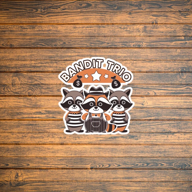DOPASTICKER Cute Bandit Trio Sticker - Animal Cartoon Decal For Laptops ...