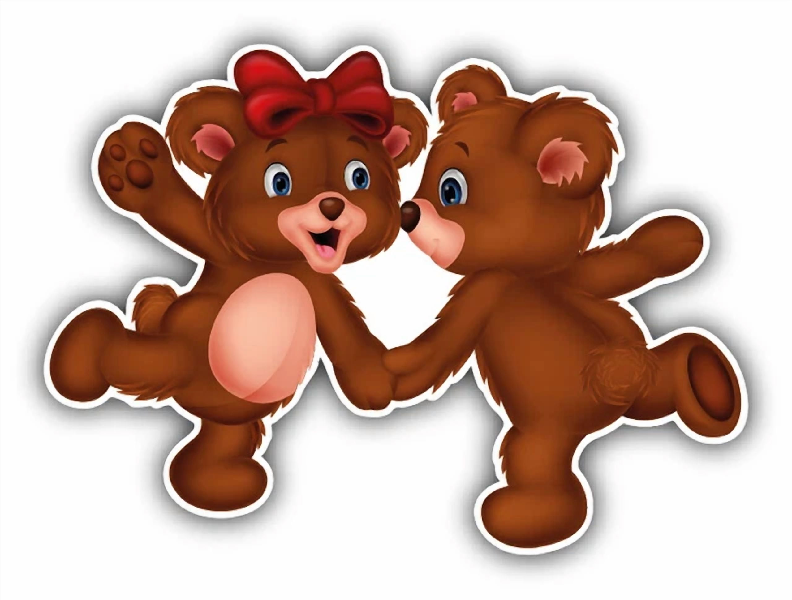 DOPASTICKER Cute Bear Couple Dancing Sticker Decal Phone Decal Water ...