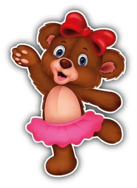 DOPASTICKER Cute Bear Girl Dancing Sticker Decal Phone Decal Water ...