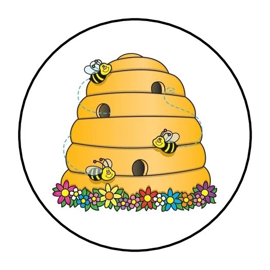 DOPASTICKER Cute Bee Hive Stickers Bumble Bees Flowers Phone Decal ...
